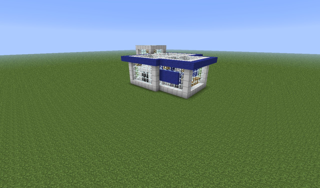 Modern House: Blue Wool Minecraft Map