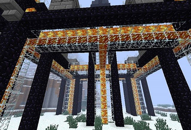 Obsidian and Stone Machine with Water and Lava Minecraft Map