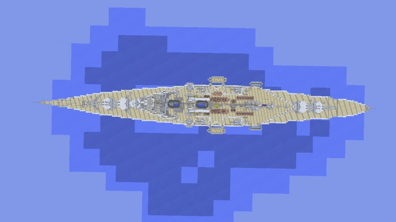 HMS Hood Battlecruiser Minecraft Map