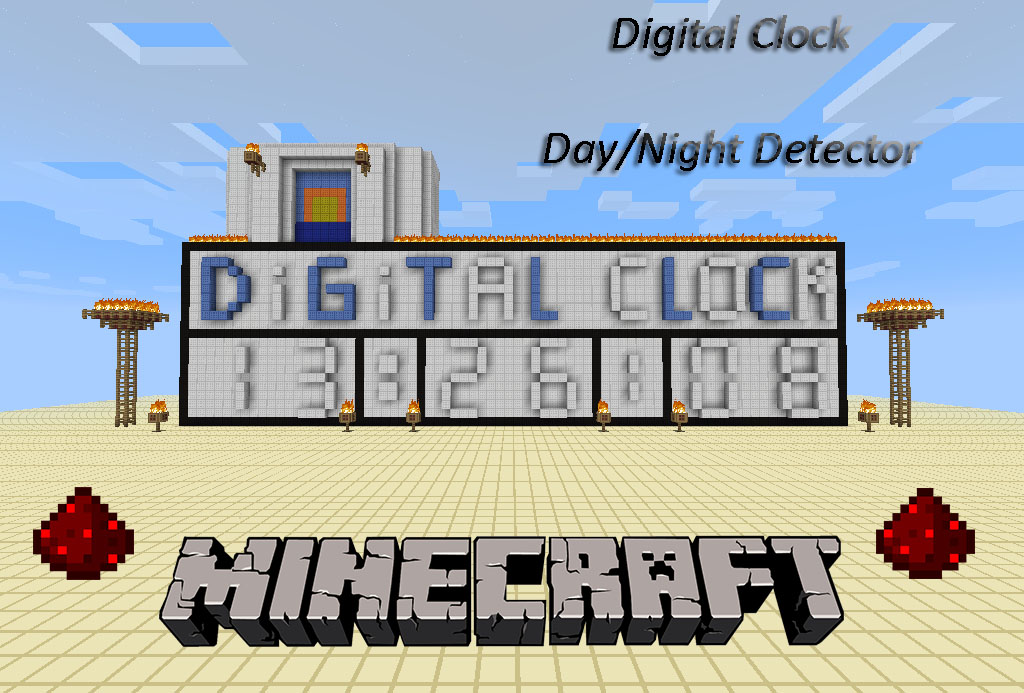 Digital Clock Day\Night Detector Minecraft Map