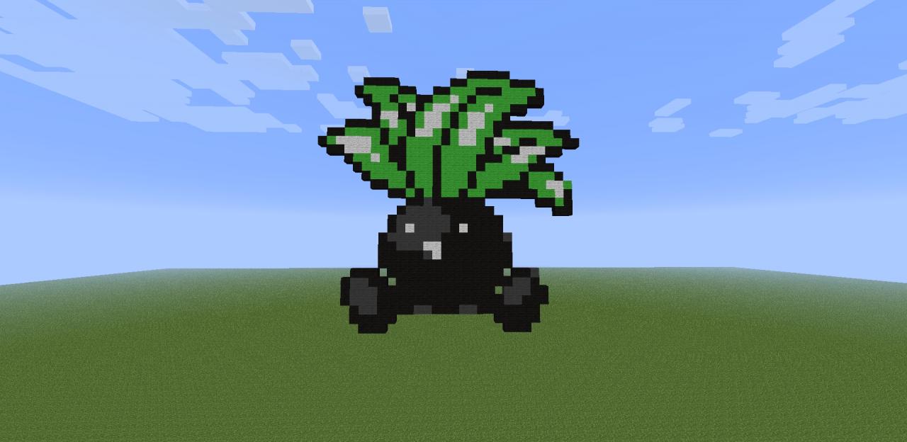 Oddish Pixel Art Statue Minecraft Project