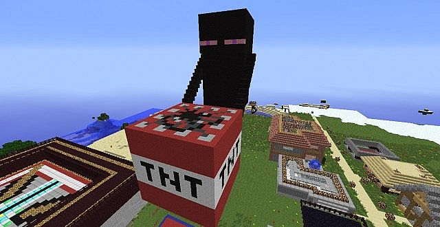 Enderman Statue holding Piece of TNT Minecraft Map