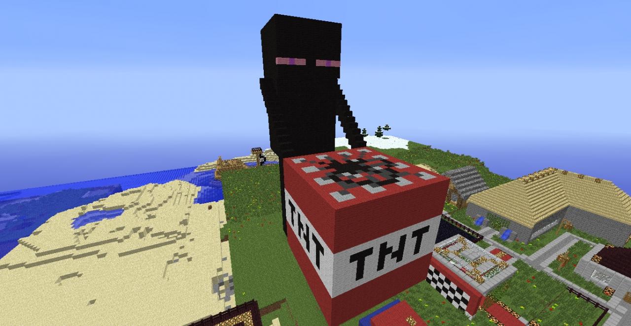 Enderman Statue holding Piece of TNT Minecraft Map