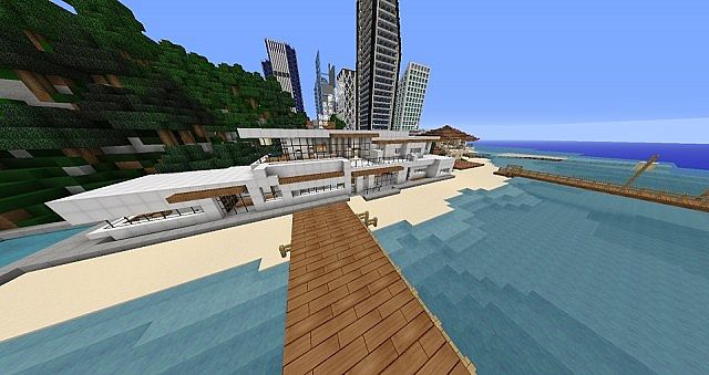 Modern Waterfront house Minecraft Map