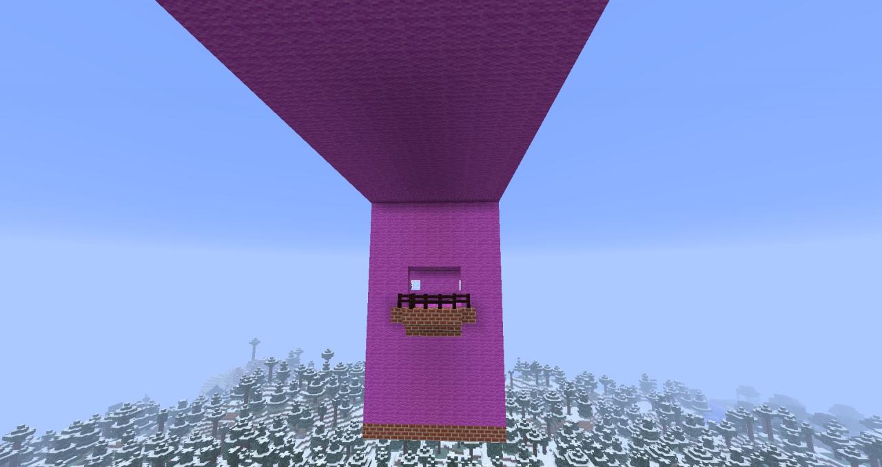Magenta wool 'T' building Schematic Minecraft Map