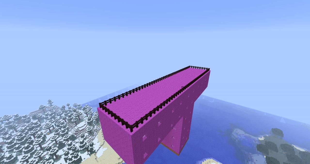 Magenta wool 'T' building Schematic Minecraft Map