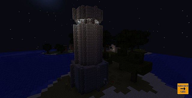 Lighthouse (working lights with minecart clock) Minecraft Map