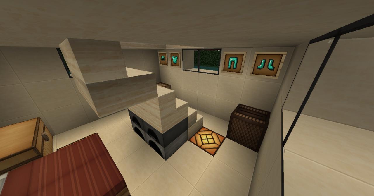 8x8 Modern Sandstone House Minecraft Map