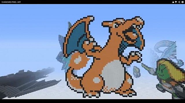 Minecraft Pokemon Pixel Art Charizard