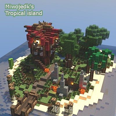 Tropical island - TimeLapse [Download and Schematic included] Minecraft Map