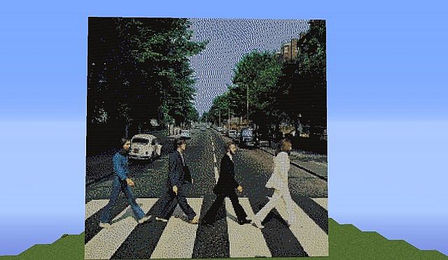 Gaint pixel art of the Beatles (made with the help of MCEdit) Minecraft Map