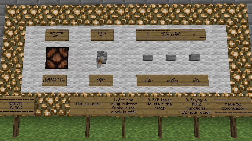 Real Time Digital Clock Minecraft Map