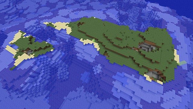 Double dungeon under small lone island with over 230 block long ...