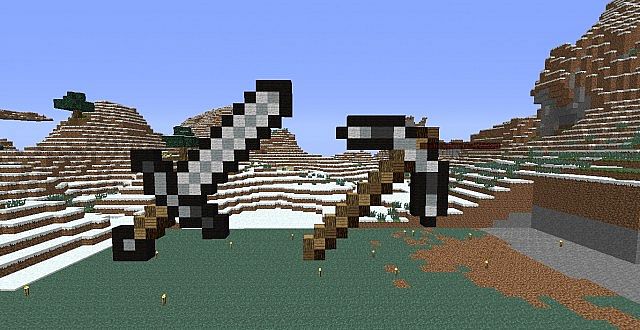 Iron swords and a pickaxe in pixel art! Minecraft Map