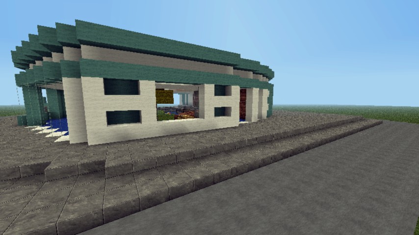 Modern tube station and cafe Minecraft Map