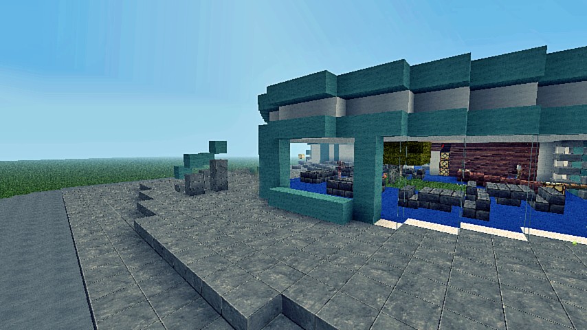 Modern tube station and cafe Minecraft Map