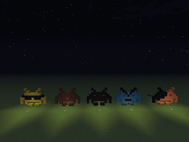 Space Invaders - Pixel Art Minecraft Map