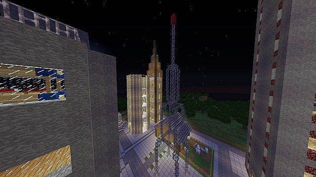 Redstone powered Vanilla City Minecraft Map