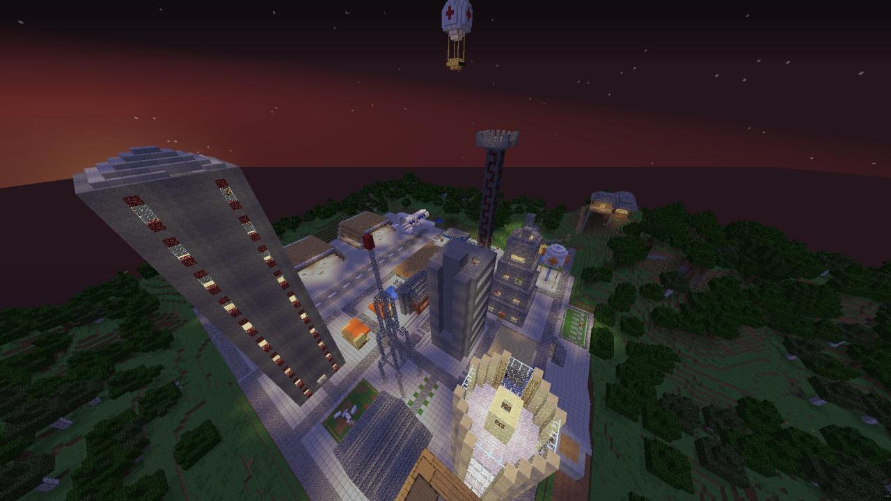 Redstone powered Vanilla City Minecraft Map
