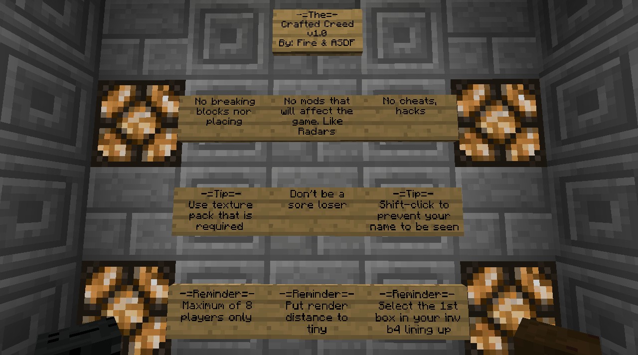 The Crafted Creed -- No mods Multiplayer PvP Game Minecraft Map