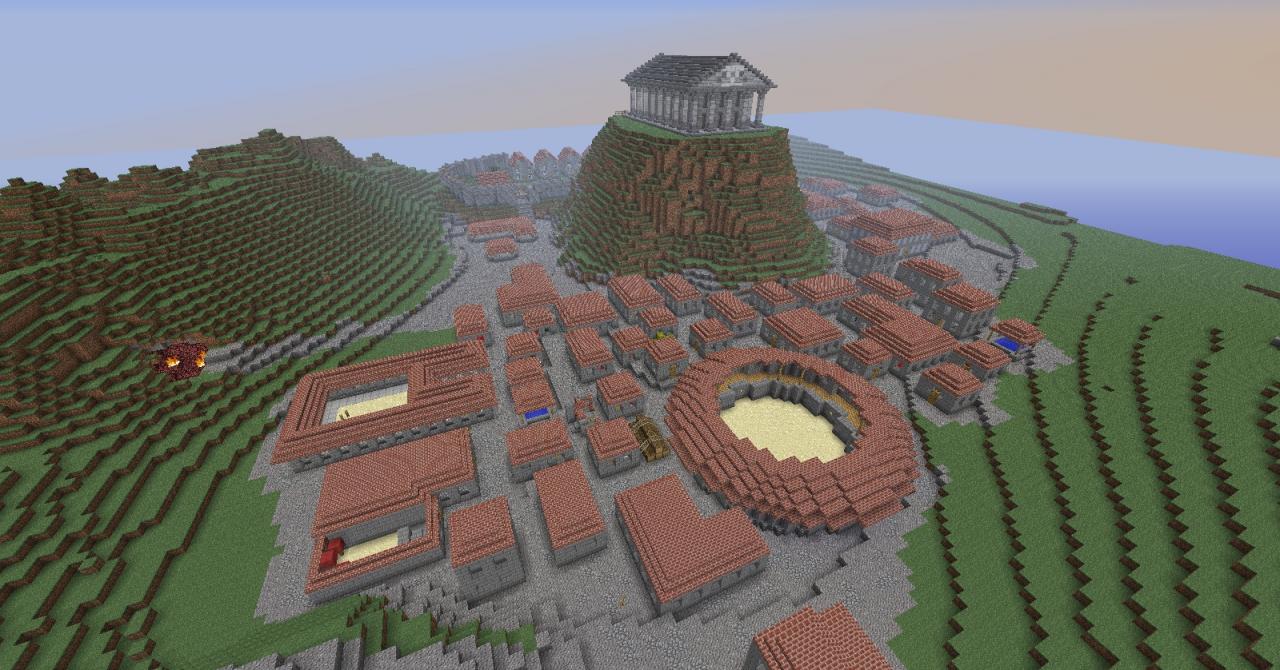 Greek Acropolis Surrounded By City (WiP) Minecraft Map