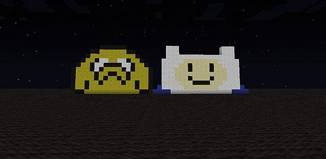 Finn And Jake Pixel Art Minecraft Map