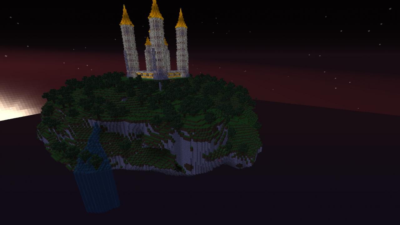 ☁ Floating Land With Castle And Little Cabin ☁ Minecraft Map