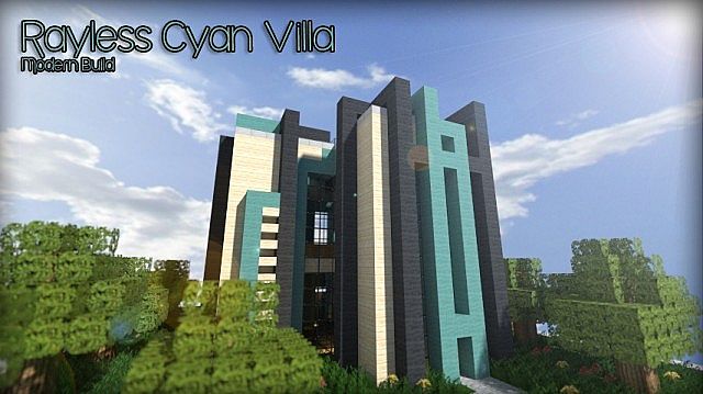 [Modern] Rayless Cyan Villa - 2 Floor Home Minecraft Map