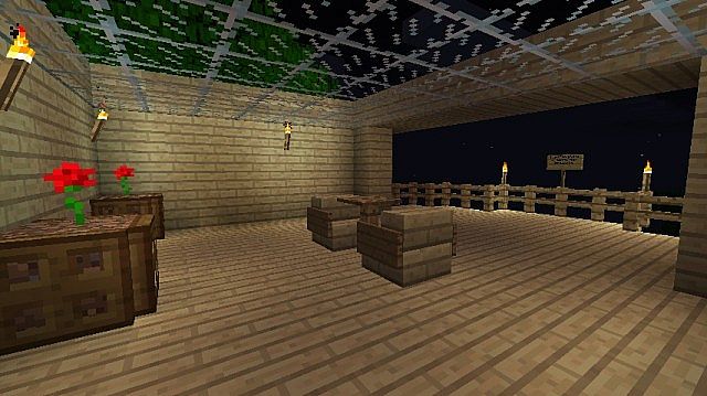 Modern Treehouse + Fireworks show Minecraft Map