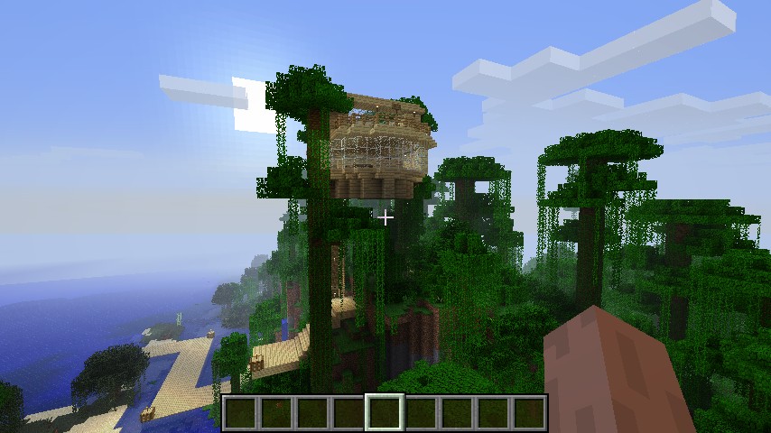 Modern Treehouse + Fireworks show Minecraft Map