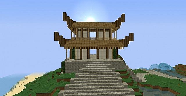 Asian Pagoda with small city! (In Progress!) Minecraft Map