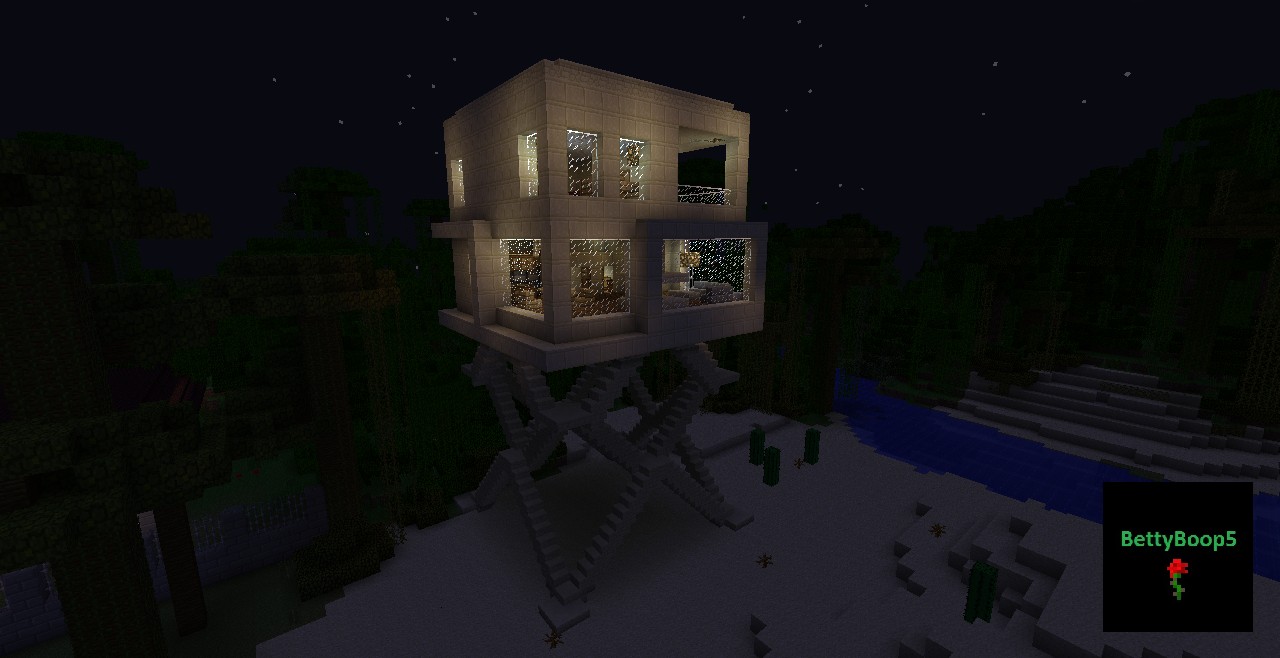 Modern House (sandstone on stilts) Minecraft Map