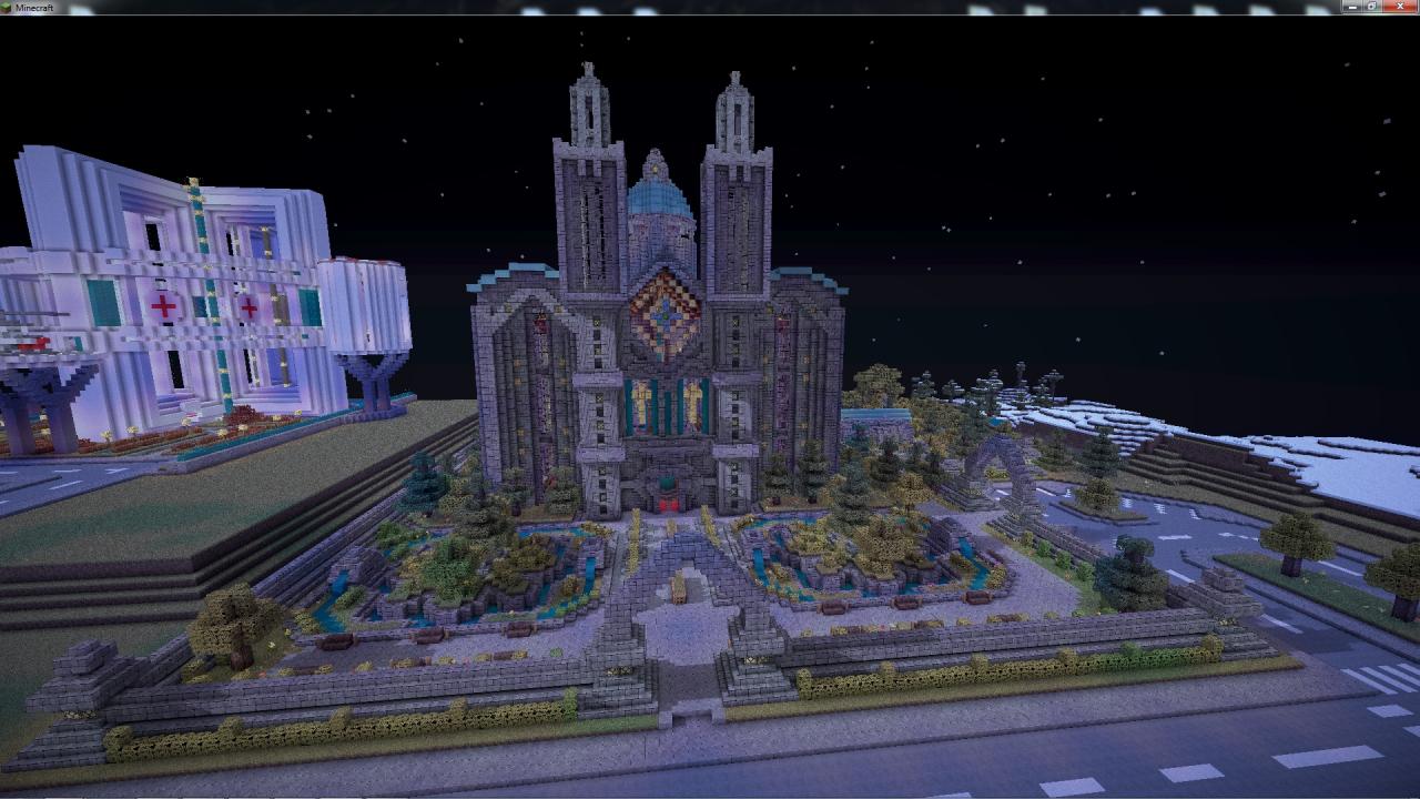 Retro-Modern Cathedral Minecraft Map