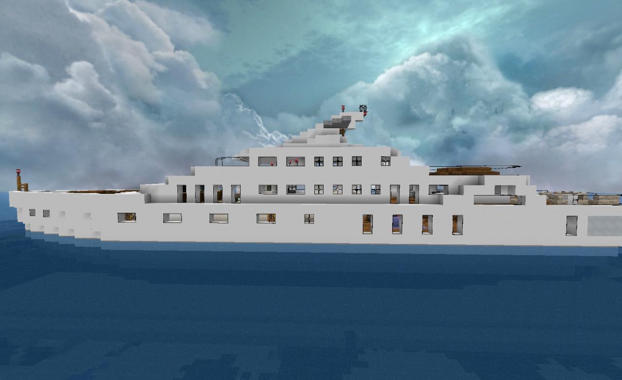The White Pearl, a mega yacht Minecraft Map