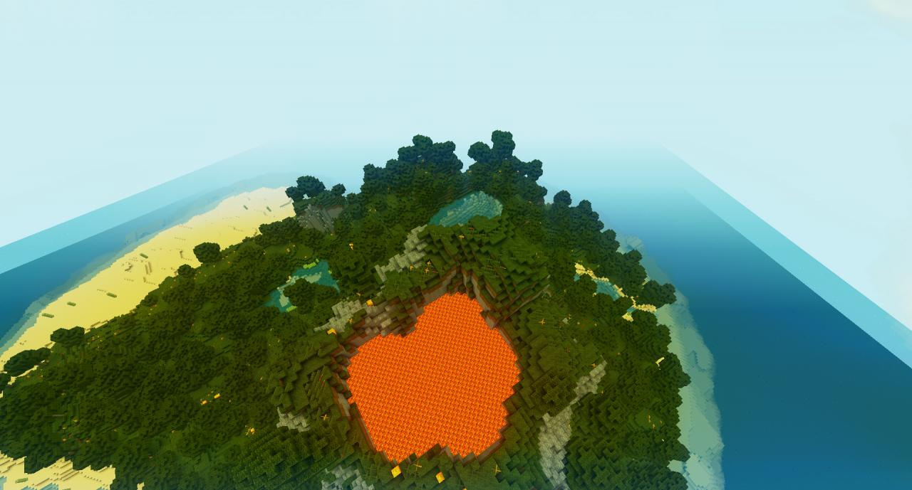 Volcano Island Map Build | With map download and YouTube timelapse. Minecraft Map