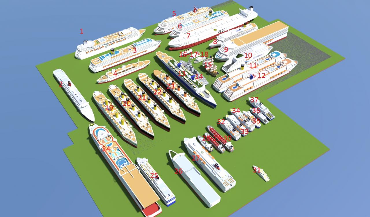 My entire fleet of ships in minecraft Minecraft Map