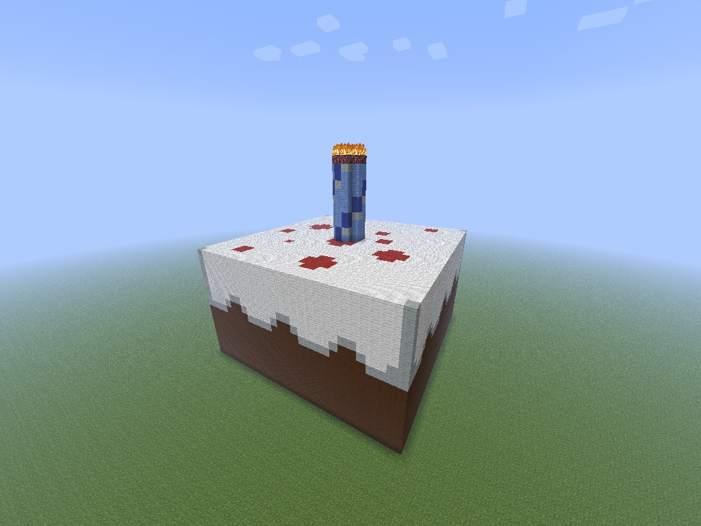 Giant Birthday Cake! (with fireworks explosion) Minecraft Map