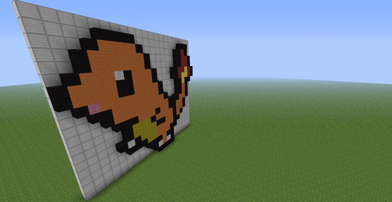 Charmander pixel art Minecraft Map