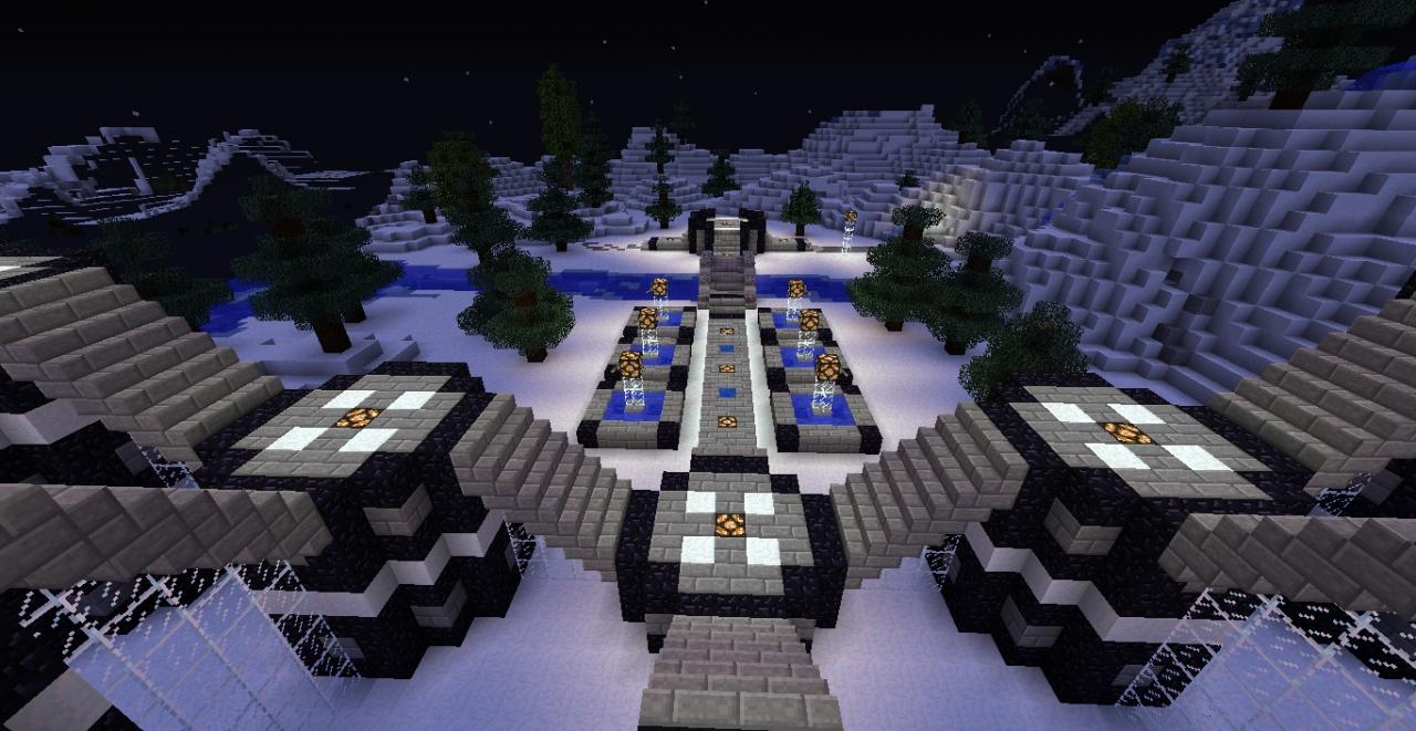 Frozen Spawn - Winter palace, town, and terrain Minecraft Map
