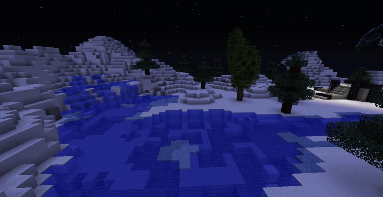 Frozen Spawn - Winter palace, town, and terrain Minecraft Map