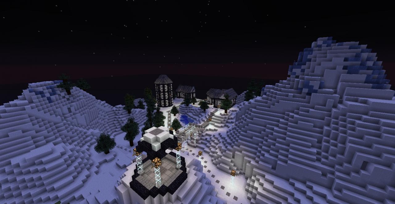 Frozen Spawn - Winter palace, town, and terrain Minecraft Map
