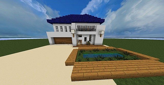 Modern Blue House Minecraft Map