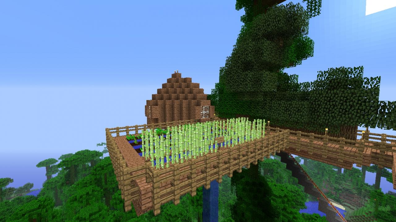 Jungle village with farm,cave,minecarts,villagers,houses,and more ...