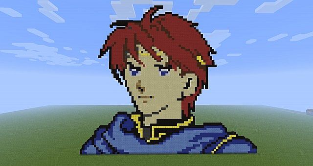 Fire Emblem: Rekka no Ken - Eliwood Pixel Art Portrait Minecraft Map