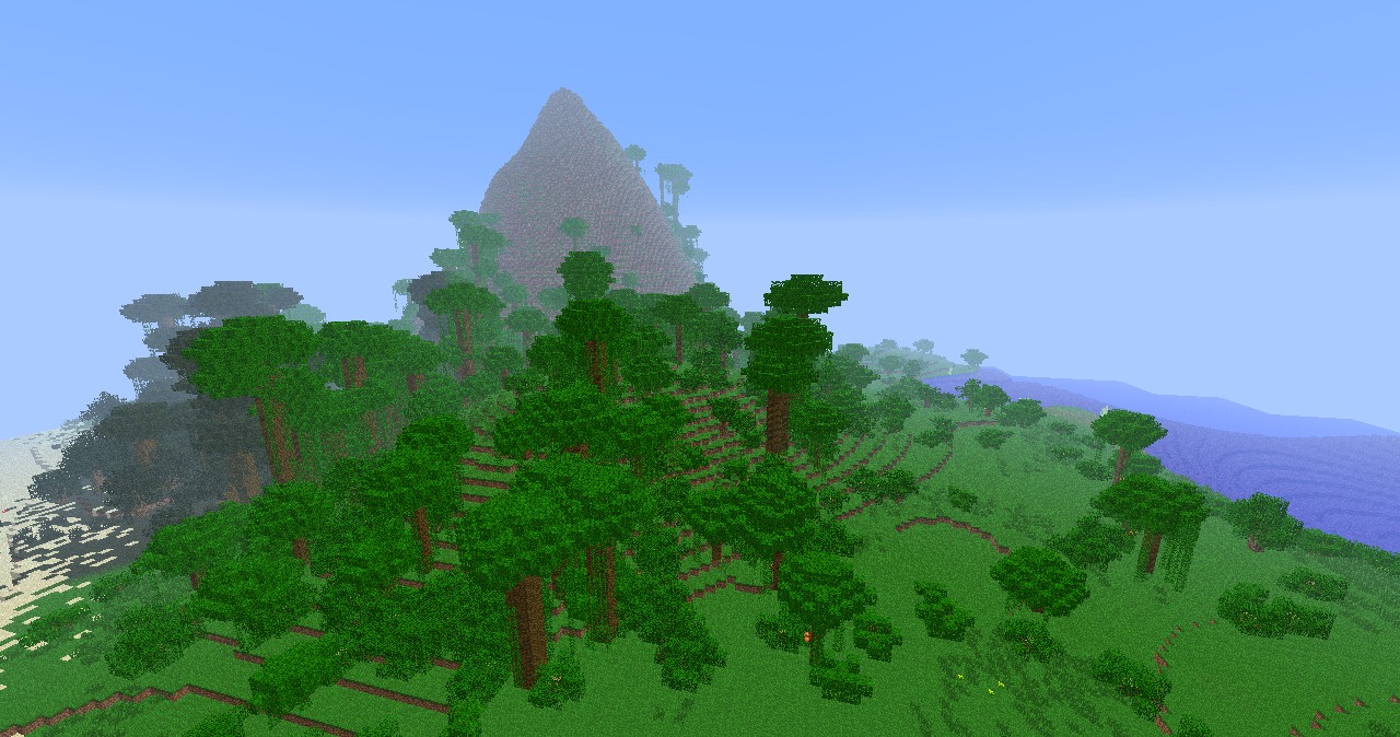 [Custom Terrain] Jungle Island, with mountain! Minecraft Project