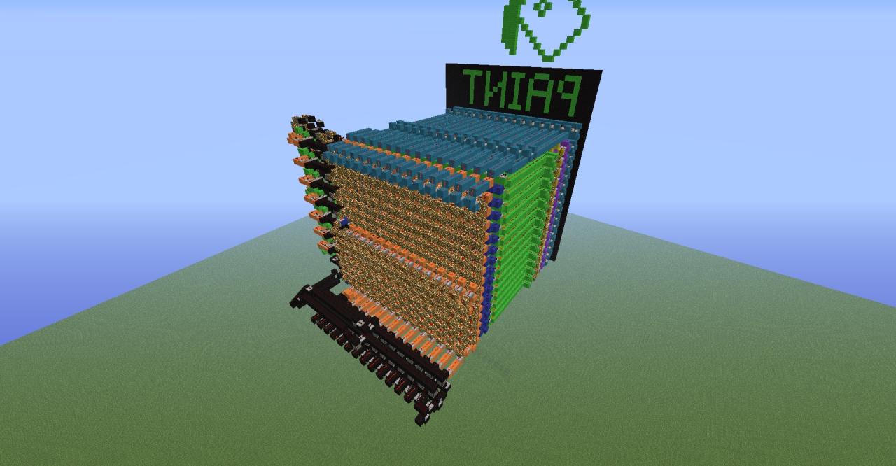 Paint in Minecraft - 2x2 pixels - infinite stackable. (using signal strength in Minecraft 1.4.7 ...