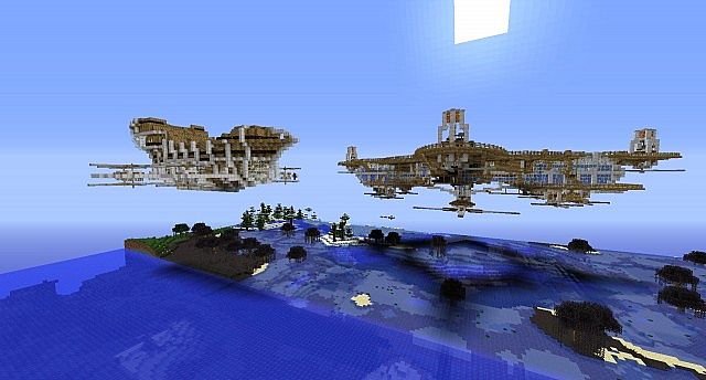 "Teaser" Steampunk Inspired Flying Town Minecraft Map