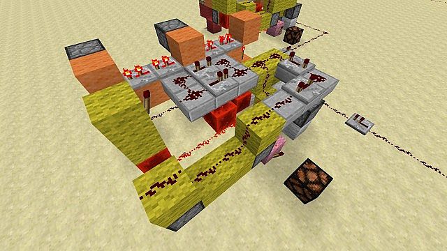 One redstone line to control 4-, 8-. or 16 different devices Minecraft Map