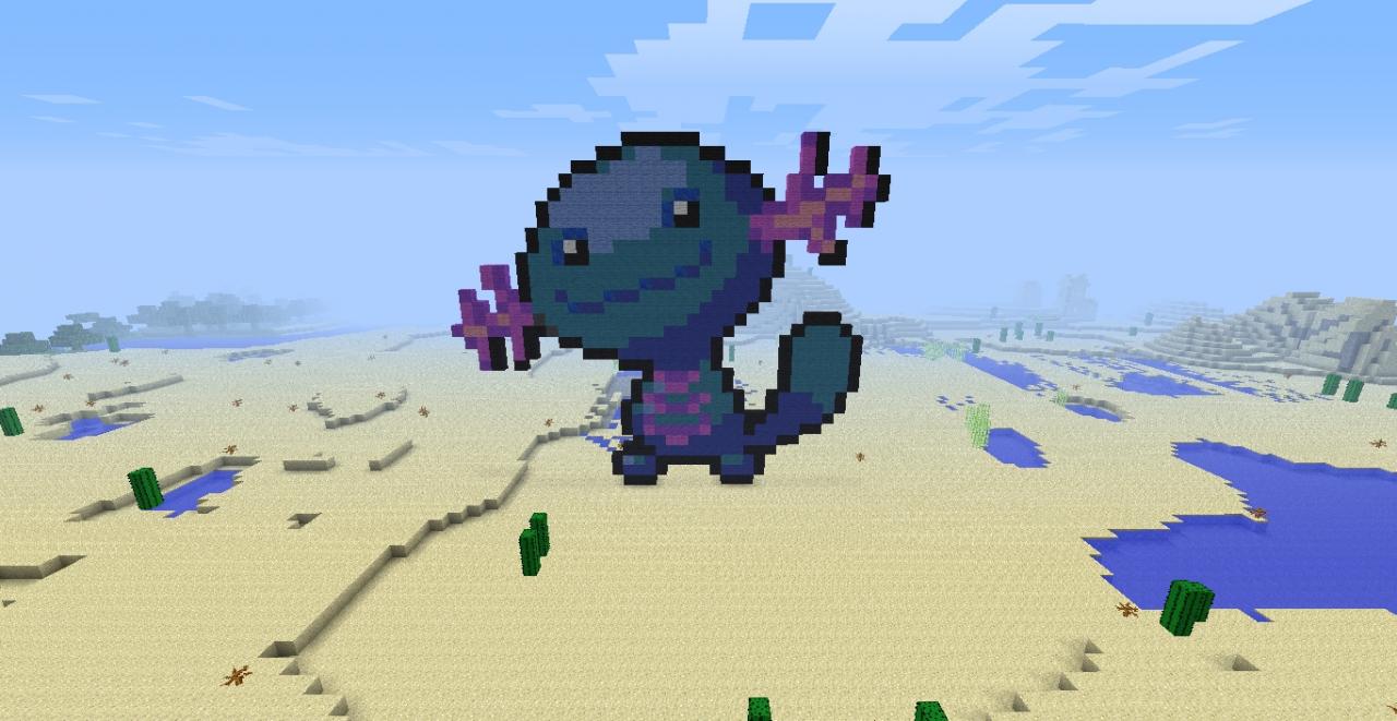 Wooper pixel art Minecraft Map