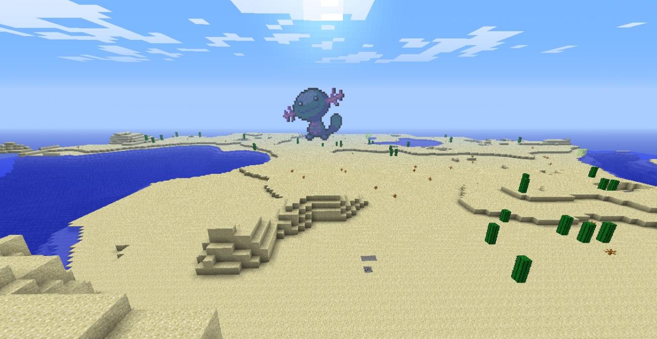 Wooper pixel art Minecraft Map